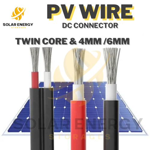 1 METER PV Cable - Silicone Wire DC Connector B & R 4mm/6mm ) & (DOUBLE ...