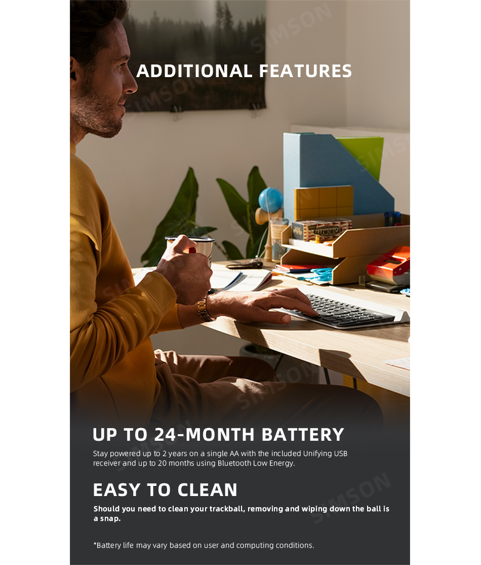 【NEW】Original Logitech ERGO M575 Wireless Mouse Trackingball Win10 ...