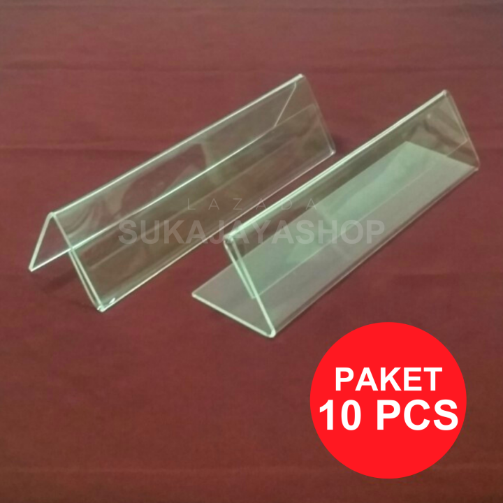 Papan Nama Meja 20x5 cm akrilik name tag plate isi 10 pcs | Lazada ...