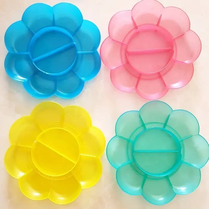 Termurah dan Bisa Cod!!! [ LUSIN ] Palet Lukis Plastik Bentuk Bunga ...