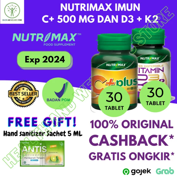NUTRIMAX IMUN C PLUS C+ 500 MG 30 TABLET DAN D3 K2 30 TABLET | Lazada ...