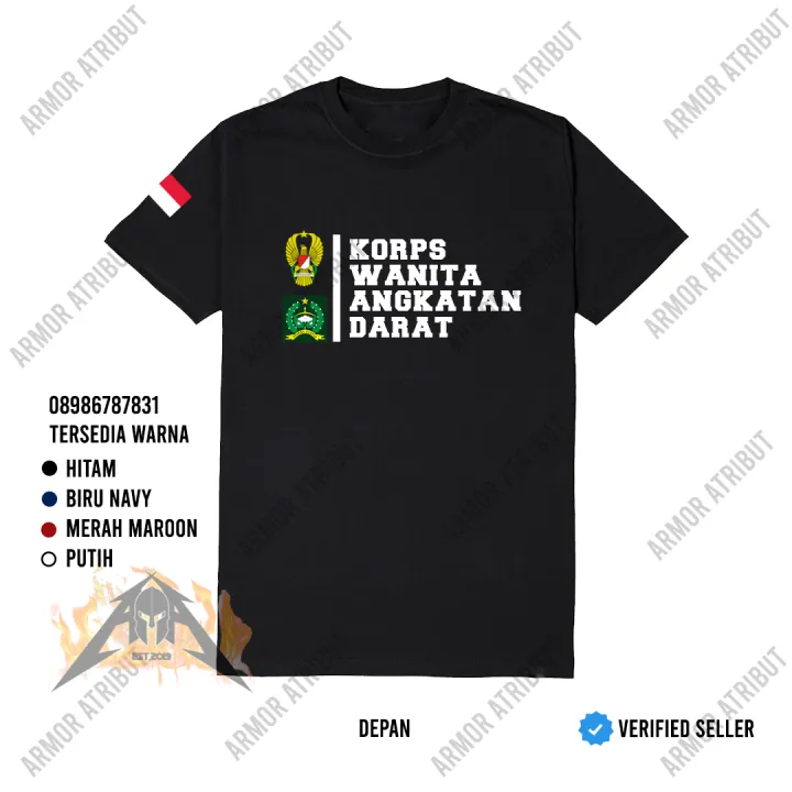 Kaos Baju kowad korps wanita angkatan darat -Armor Atribut | Lazada ...