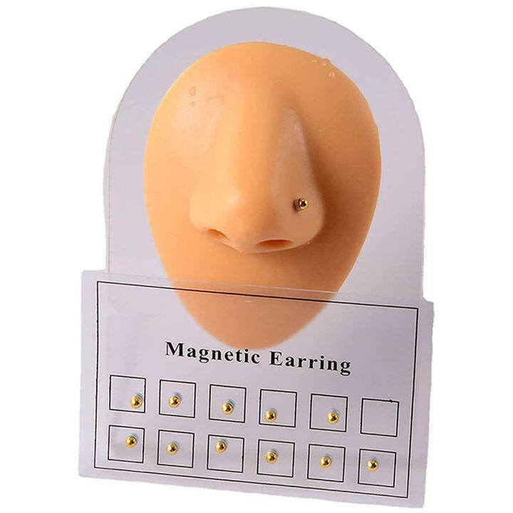 6 Pair Magnetic Fake Earrings Magnetic Stud Earring Magnet Nose Ear Lip ...
