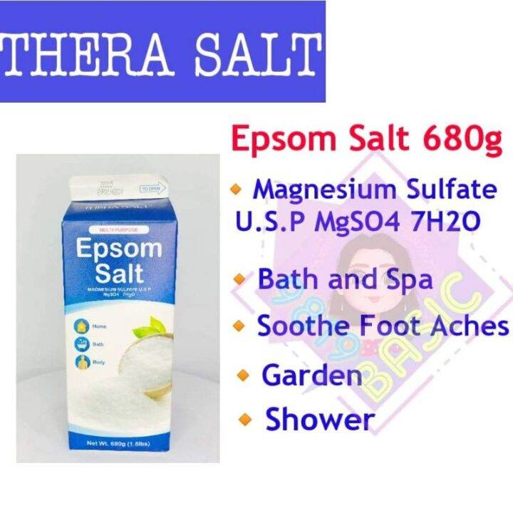 680g Thera Salt Epsom Salt (Magnesium Sulfate U.S.P MgSO4 7H2O) | Lazada PH