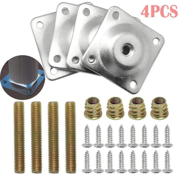 4 Level leg fixing plates mounting wooden legs sofa chair table ...