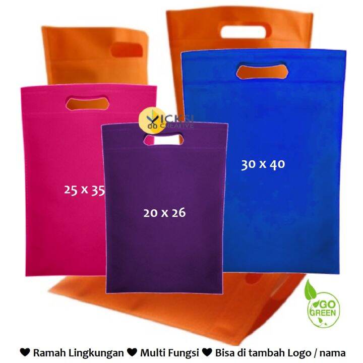 [Uk. 25x35 cm] Tas Spunbond / Goodie Bag Oval Kain Polos Untuk Kantong ...