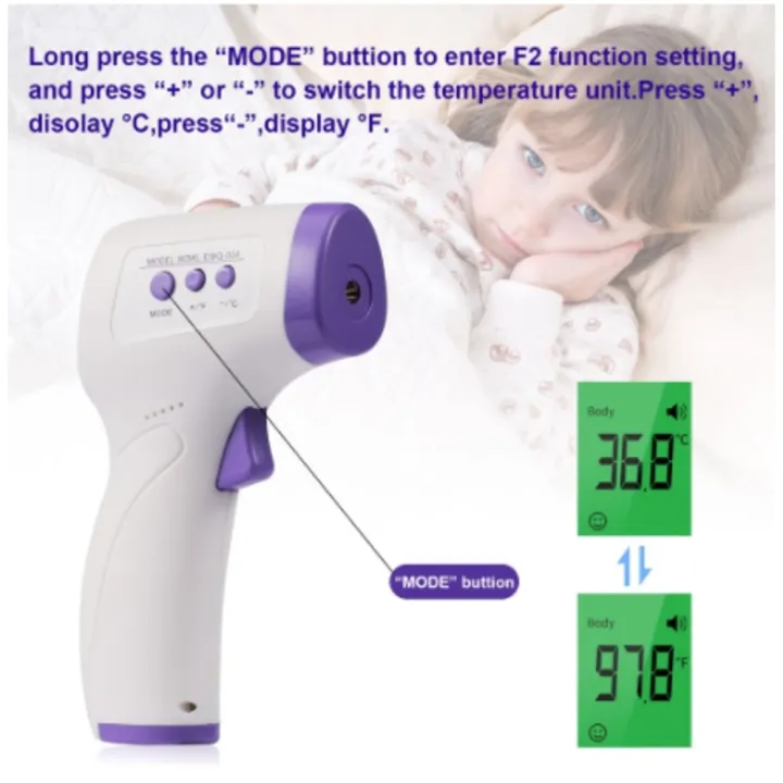 Forehead infrared thermo scanner Double Non-Contact Thermometer Color ...
