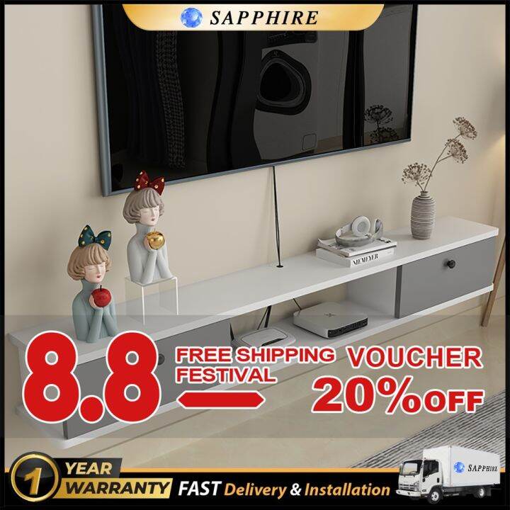 Hot Furniture (ON HAND )100/120/140CM floating tv rack Suspended TV ...