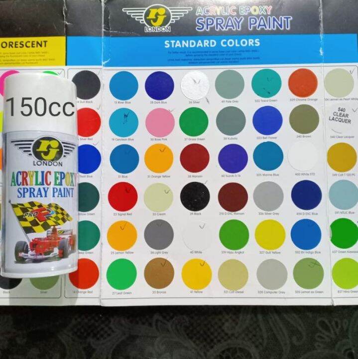 Pilox Cat Semprot Pilok RJ London Varian Warna Glossy Metalik Dof Candytone dan Stabilo (Hitam ...