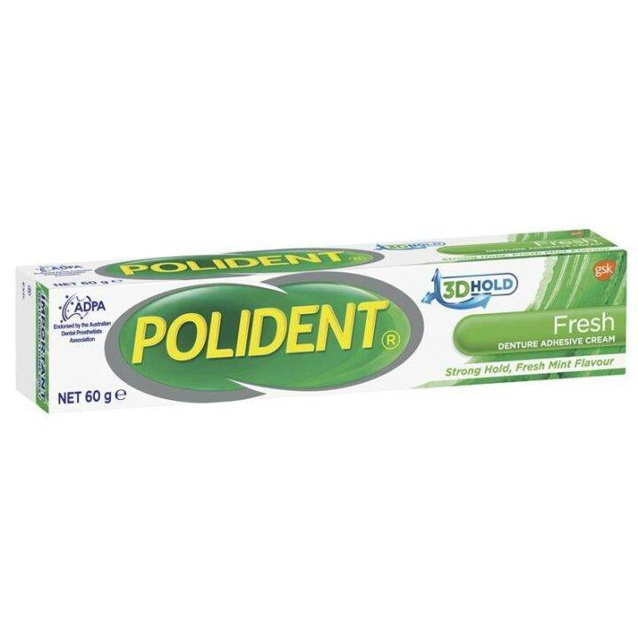 Polident Denture Adhesive Cream (Fresh Mint) (60g) | Lazada