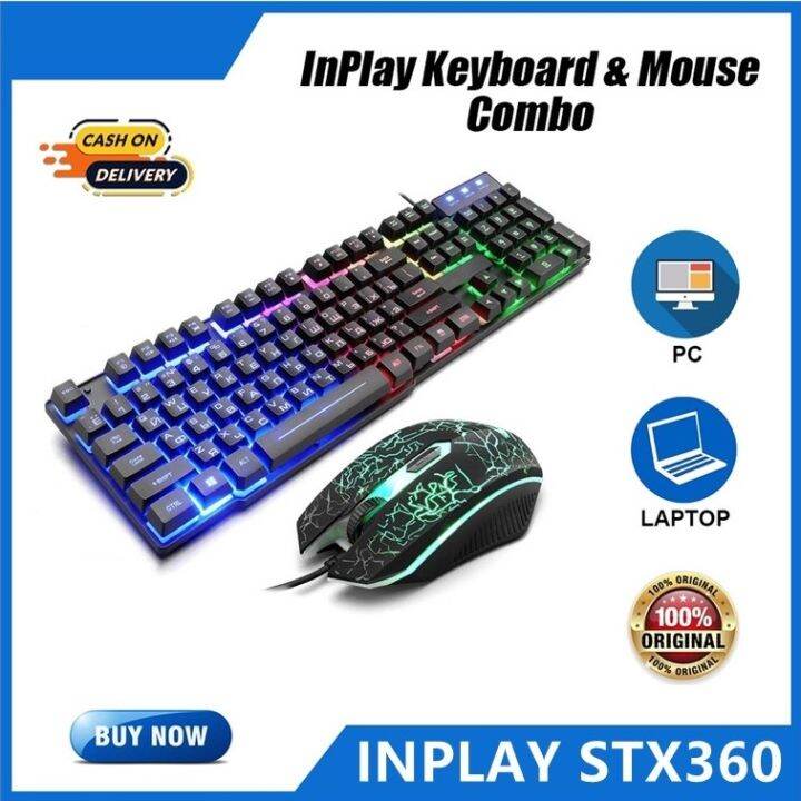 Gaming Keyboard Inplay STX360 RGB Keyboard And Mouse Set USB Pc ...