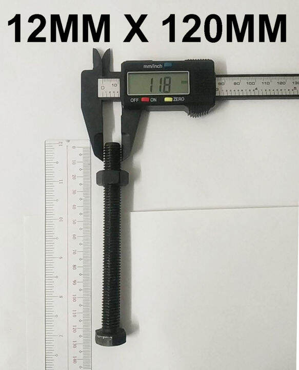 HT BOLT 12MM X 120MM WITH 1 PIECE NUT HI TENSILE FULL THREAD ...