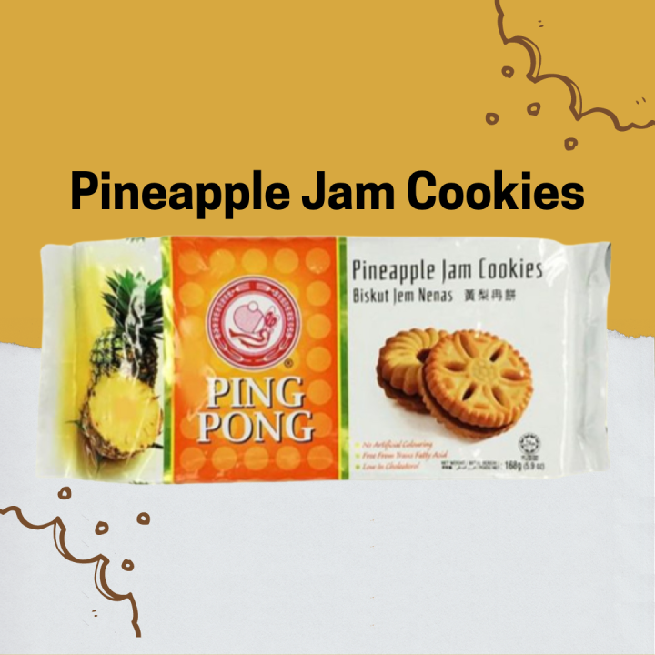 Cap Ping Pong Pineapple Jam Cookies/ Biskut Jem Nanas -168 g | Lazada