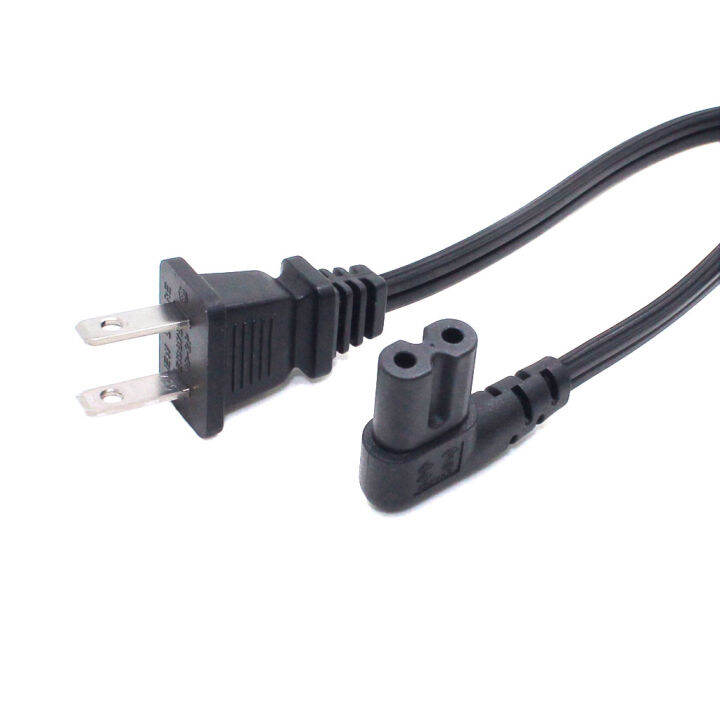 NEMA 1-15P to IEC320 C7 Right Angle Power Cord for TV/PS,USA 2 Prong Angled Power line cable,SPT ...