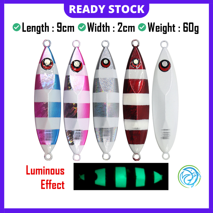 Luminous 60g Slow Pitch Jig Metal Jig For Sea Fish Jigging Laser Jig Laut Dalam Jig Kerapu | Lazada