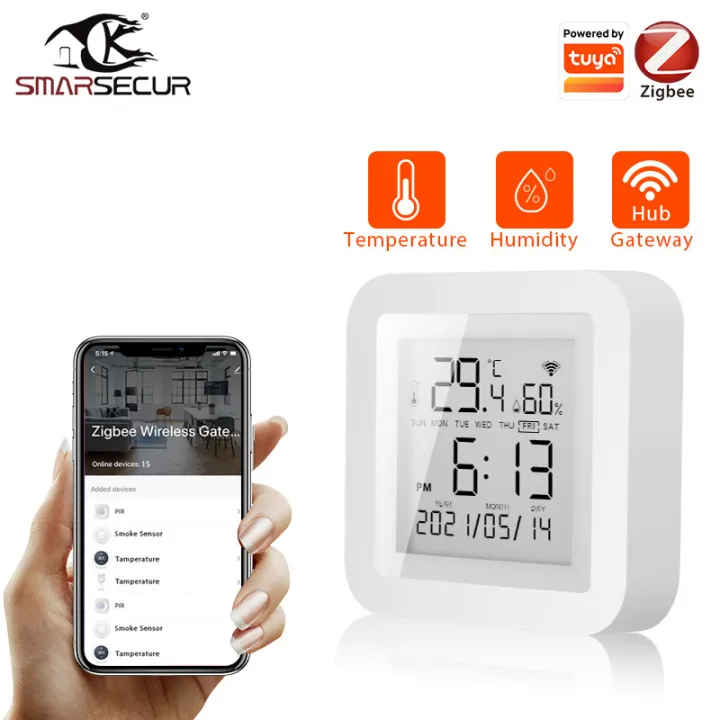 Tuya Intelligent Wireless Temperature and Humidity Gateway ZigBee Temperature and Humidity WiFi ...