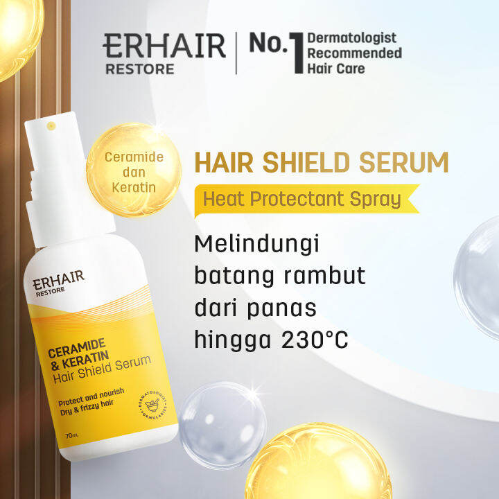 ERHAIR RESTORE Ceramide & Keratin Hair Shield Serum 70 ml | Lazada ...
