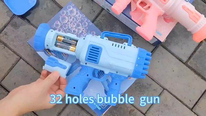 Yanolu-iu77 Hole Bubble bazooka Bubble Machine Bubble Blaster Blower พร้อมไฟสีของขวัญสำหรับเด็ก ...