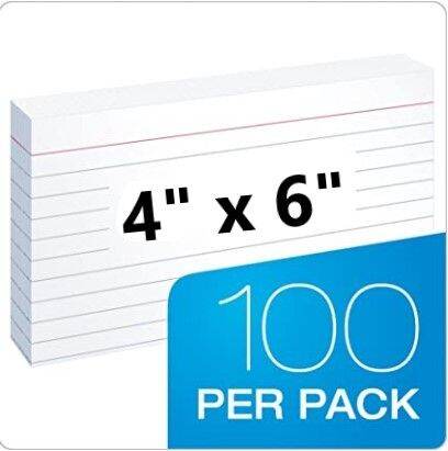 YMS 100 Sheets Index Cards Ruled on Both sides (4”x6”) | Lazada PH