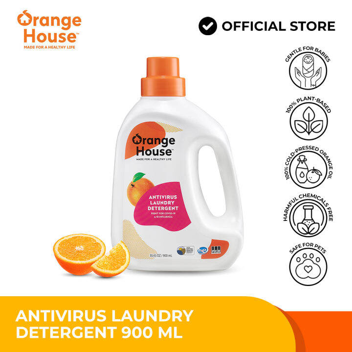 Orange House Antivirus Laundry Detergent 900ml - Natural Food-Grade ...