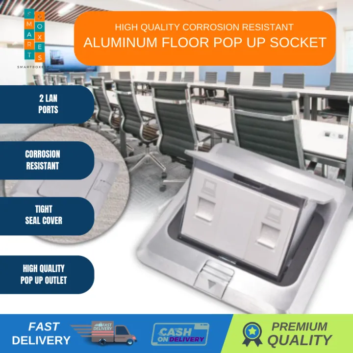 SmartBoxesPH - Floor LAN Socket Aluminum Pop Up Floor Socket 2 Port ...