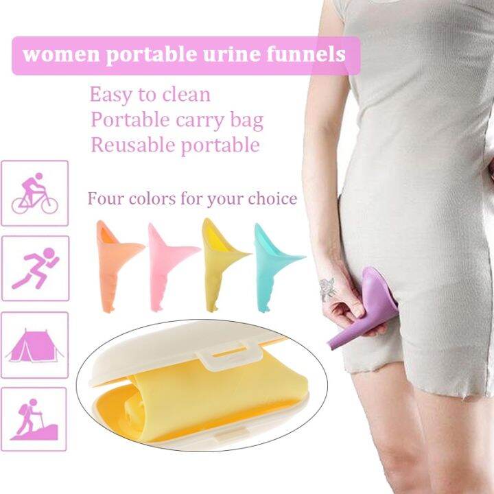 Silicone Women Urinal Outdoor Travel Camping Female Portable Lady Urinal Urine Toilet Funnel ...