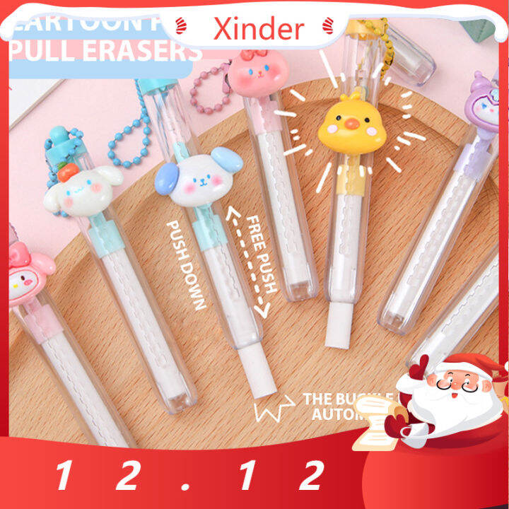 Xinder Cartoon Eraser Cute Retractable Eraser Student Writing Error ...