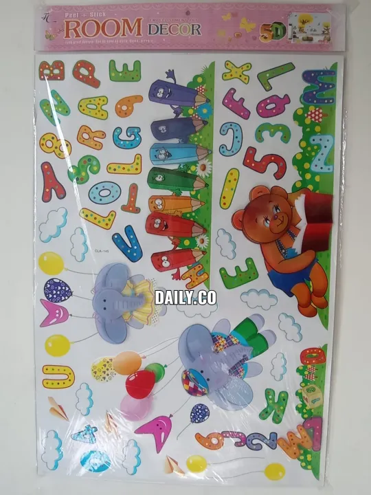 DAILY - WALL STICKER / WALL STIKER DINDING HURUF ABJAD 5D 3D 65 X 90 CM ...