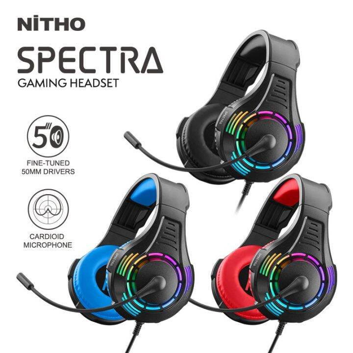 NiTHO SPECTRA Gaming Headsets Gamer Headphones Noise Cancelling Wired ...