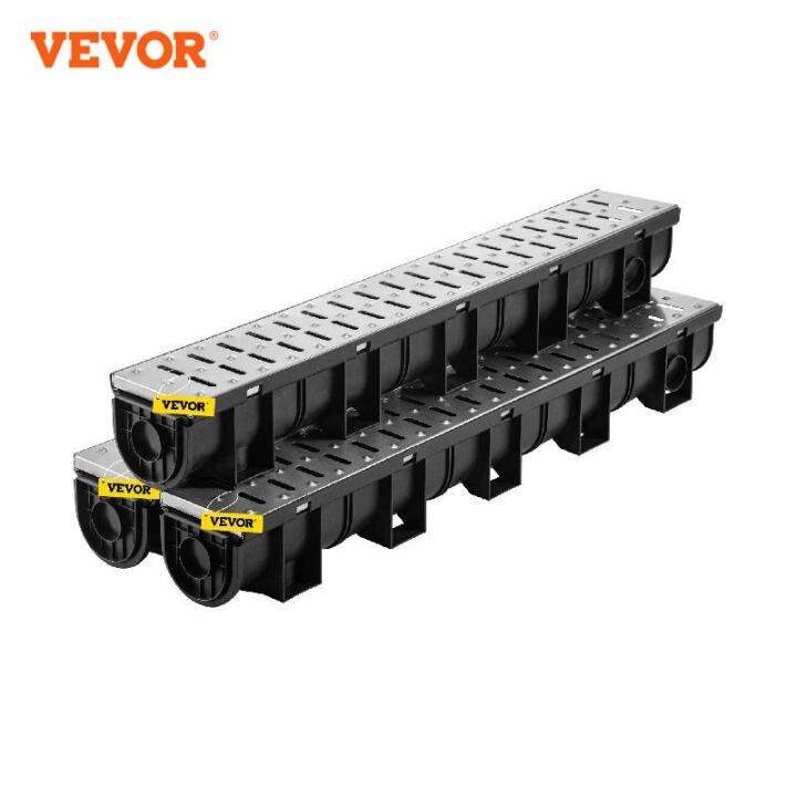 VEVOR 3/5 Pcs Floor Trench Drain Driveway Channel Drainage Stainless ...