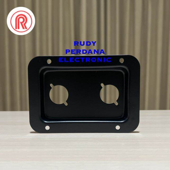 PLAT PANEL AUDIO SOUND 2 LUBANG DUDUKAN XLR CANON SPEAKON SPIKON OVAL ...