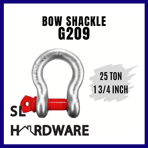 Bow Shackle G209 25 Ton Ring Omega Bow Shackle 25 Ton Omega 1 3/4 Inch ...