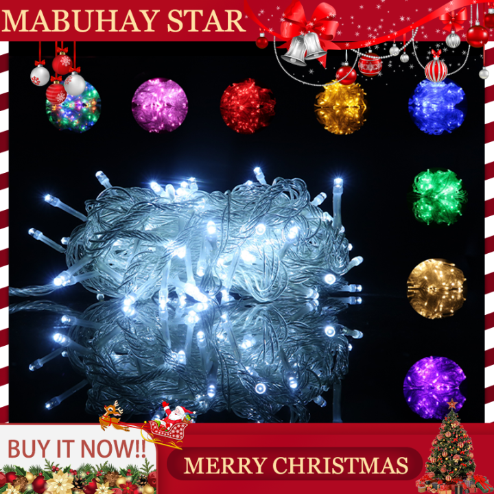 MABUHAY STAR Christmas Lights Transparent Wire 50L/80L/100L LED Steady ...