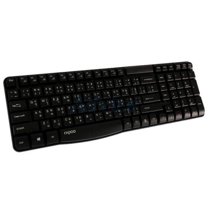RAPOO คีย์บอร์ด USB Wireless Keyboard (KB-E1050-BK) Black | Lazada.co.th