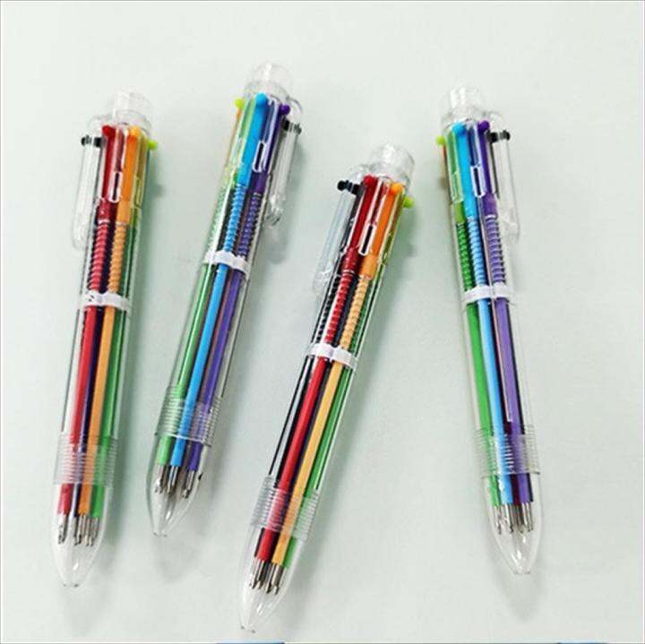 LZ 928. Pulpen 6 Warna Transparan Pena Ballpoint Pen Six-in-One Color ...