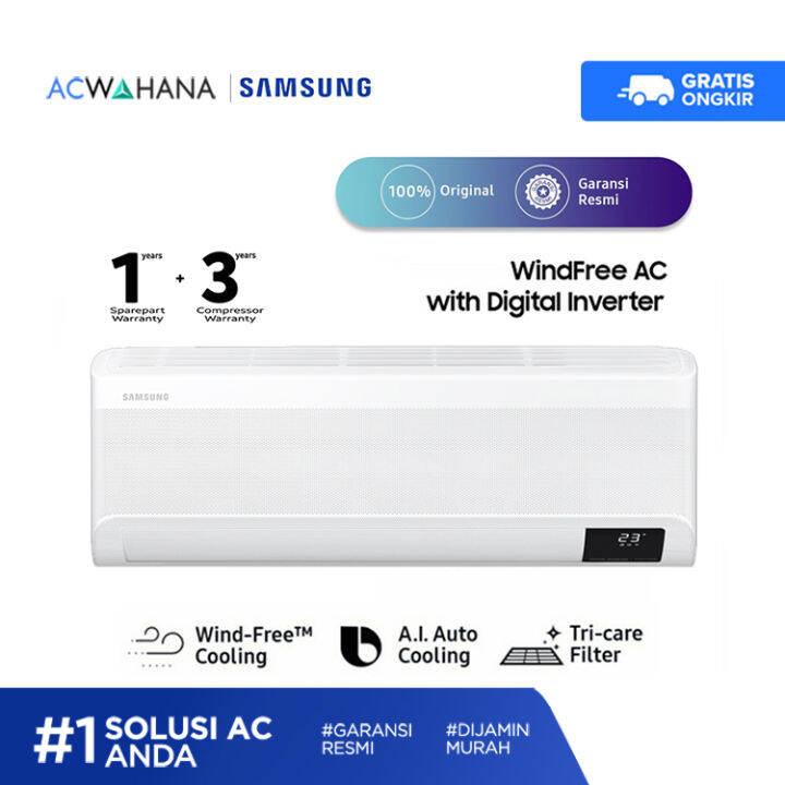 Samsung AC Split Dinding Inverter Korea WindFree Lite R32 1 PK ...