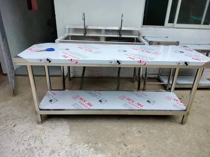 2 LAYER Preparation Table Collapsible Stainless Steel 304 1MM Thickness ...