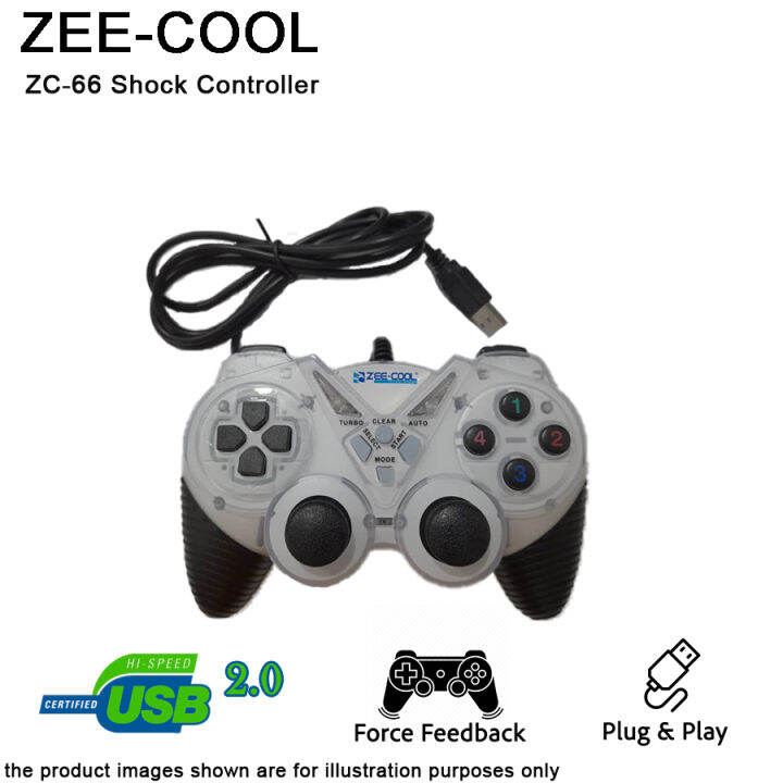 Zee-Cool ZC-66 USB Wired Single Shock Gamepad Controller for PC and ...