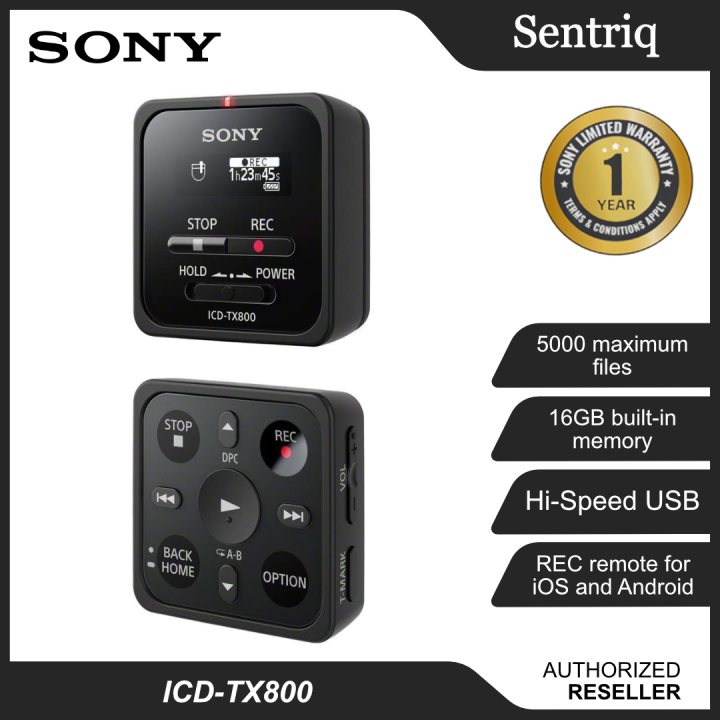 Sony ICD-TX800 Digital Voice Recorder with Remote (Original) from Sony ...