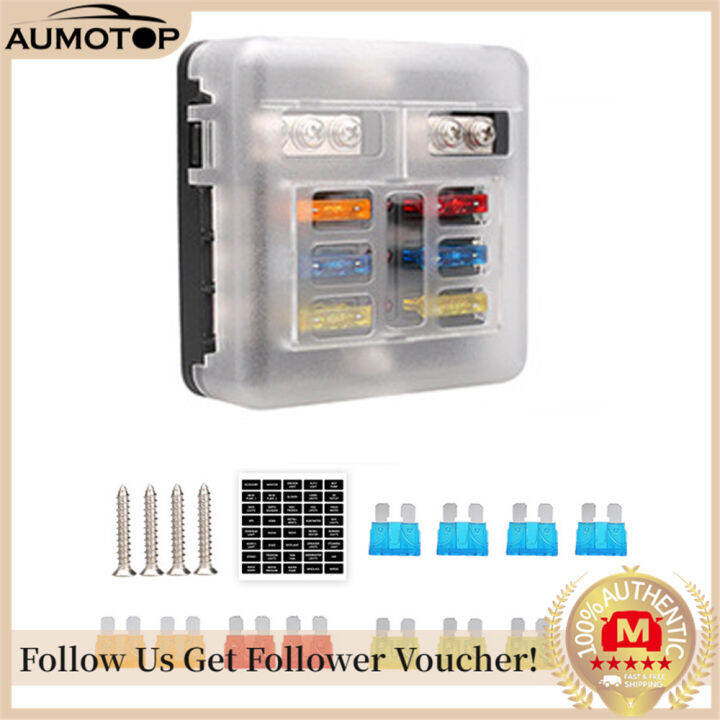 【COD】Universal 6 Ways Fuse Block Car Fuse Holder With Negative ...