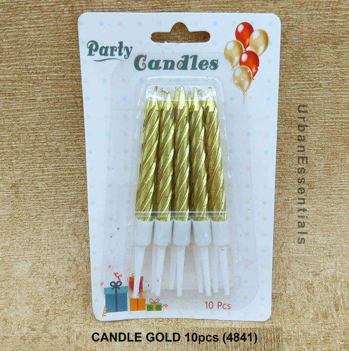 Lilin Ulang Tahun Lilin Spiral Warna Emas Candle Gold Isi 10 Pcs ...