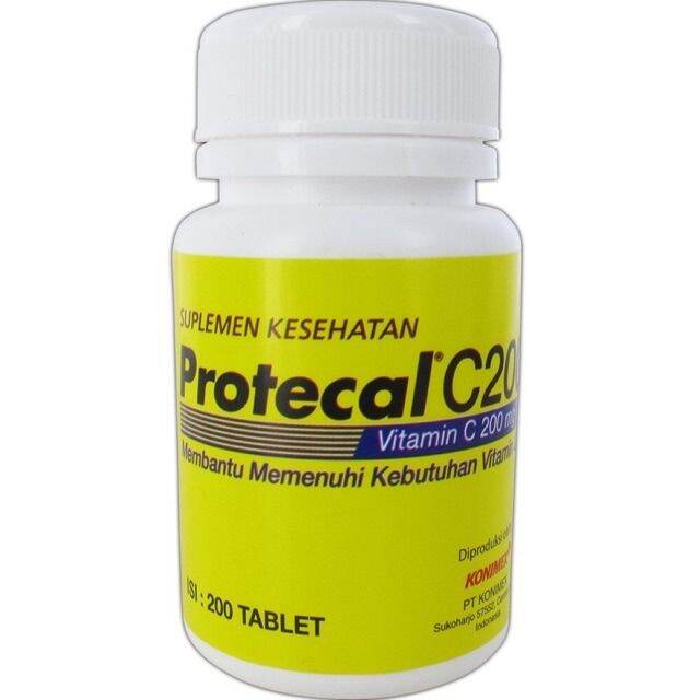 PROTECAL C200 Vitamin C 200mg ISI 200 TABLET Suplemen Daya Tahan Tubuh ...