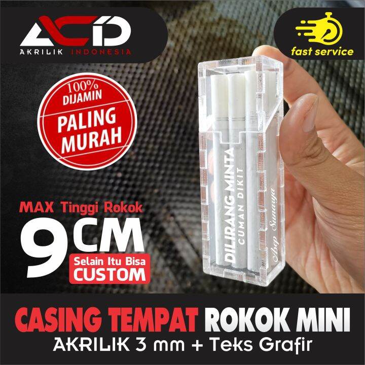 Case Rokok Mini - Akrilik Bening 3 mm - Teks Bebas Custom | Lazada ...