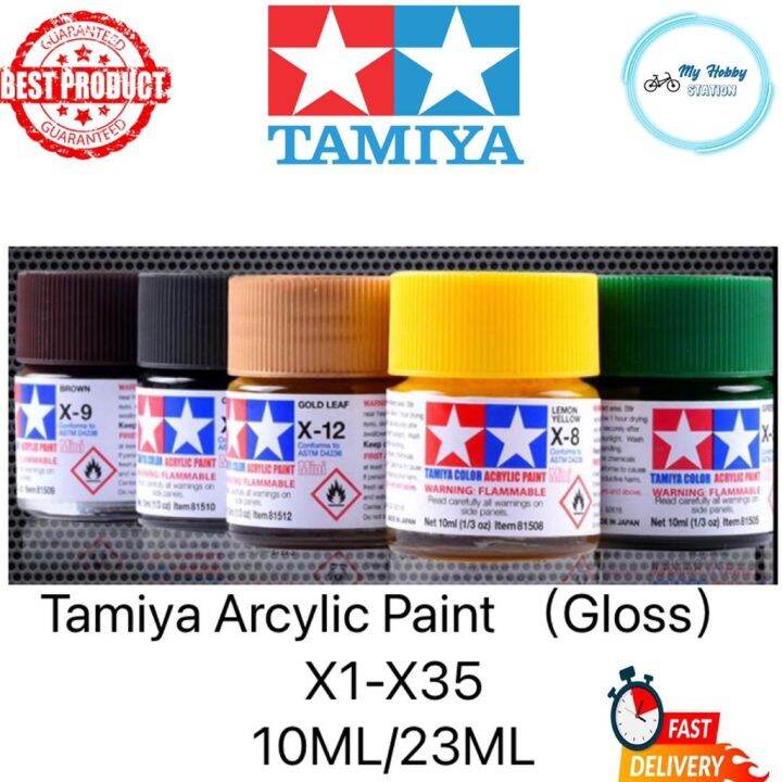 Tamiya Acrylic Paint Mini (Gloss) X1-X35 10ML23ML | Lazada PH