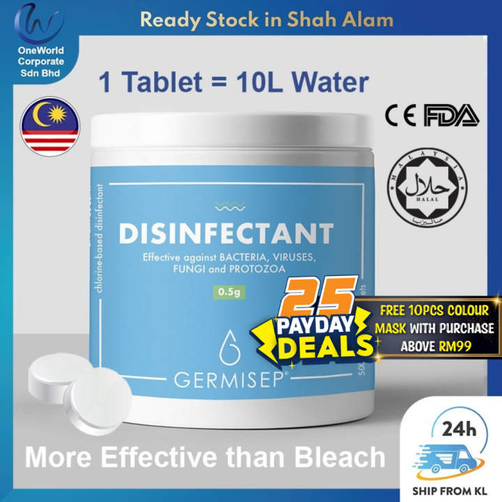 GERMISEP Chlorine-Based Disinfectant Tablet Kills of Virus & Bacteria ...