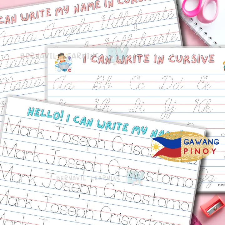 Name Tracing Guide | Cursive Alphabet Tracing | Laminated Name Tracing ...