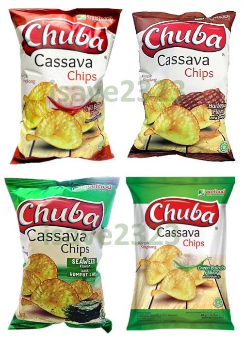 Chuba Cassava Chips (140g) - Barbeque / Chili Balado / Green Balado ...
