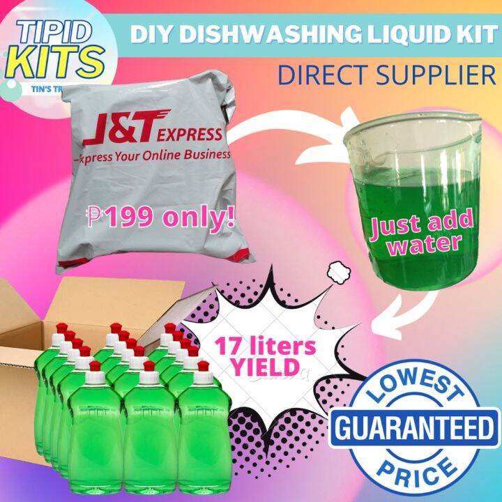 TIPID KITS PREMIUM DISHWASHING LIQUID KIT DIY 17 LITERS YIELD | Lazada PH