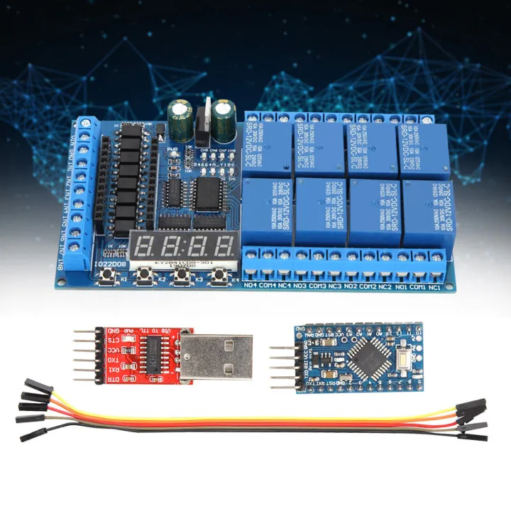 DC 12V 8 Channel Pro Mini PLC รีเลย์ Shield Module Delay Timer Switch ...