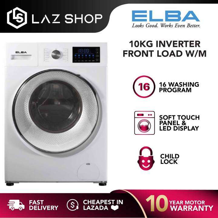 Elba 10KG Inverter Front Load Washing Machine EWF-J1040IN(WH) | Washer ...